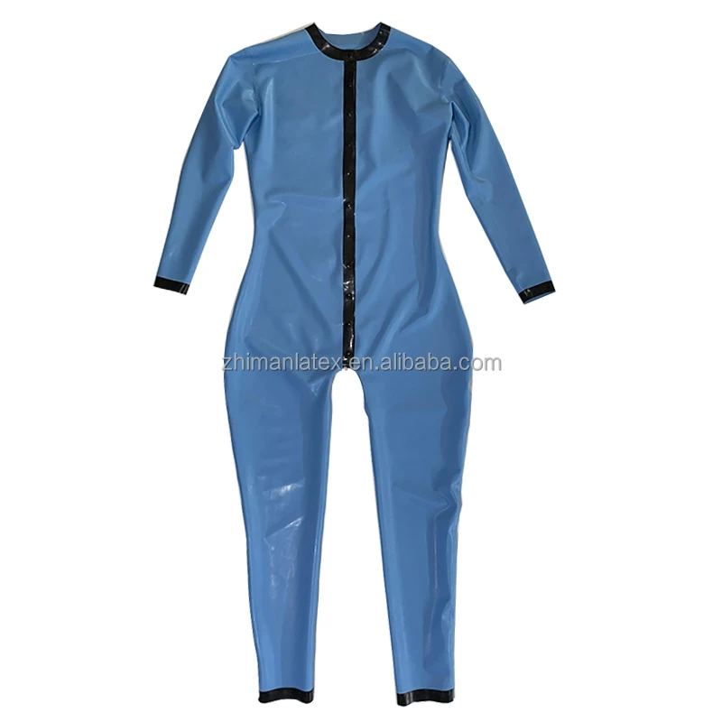 Catsuit Sexy De Látex Para Chica Traje De Cuerpo De Goma Con Cremallera