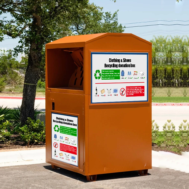 Outdoor Trash Can Steel Disassembled Recycle Old Clothing Shoes Books ...