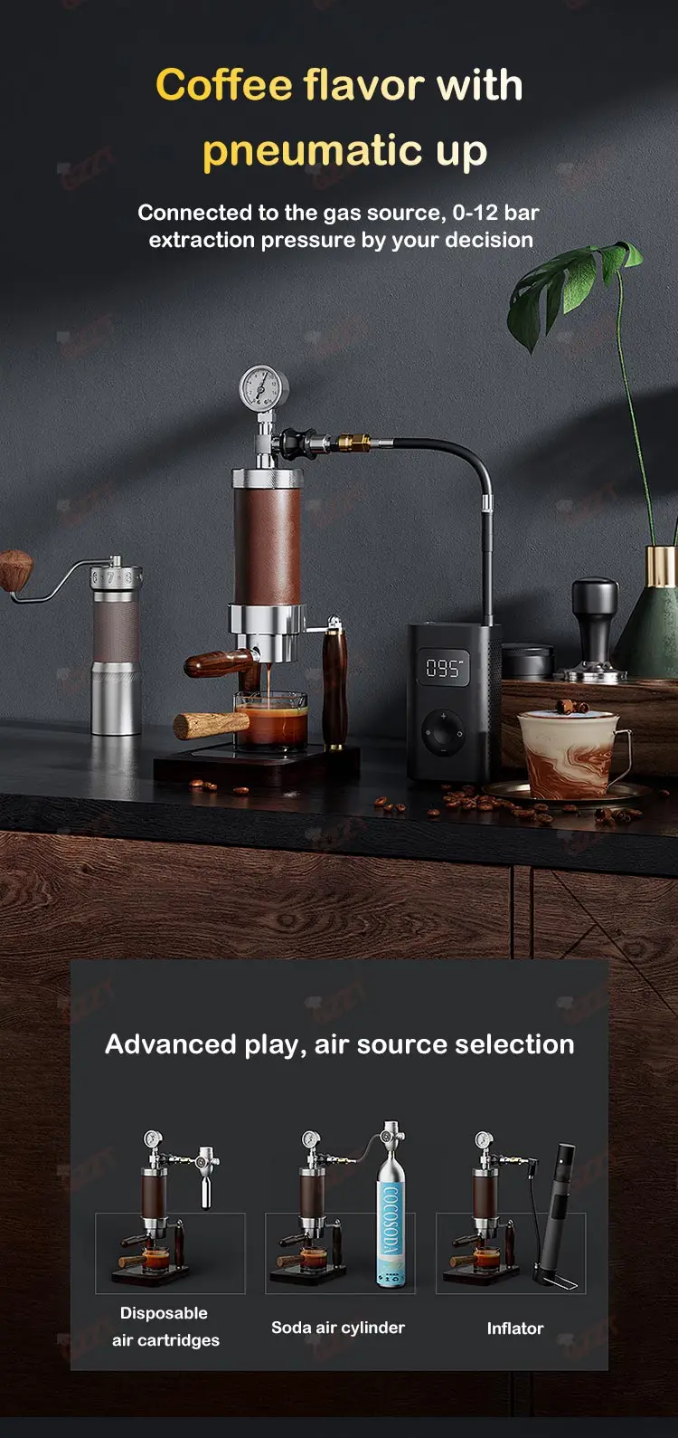 Manual Hand Shake Variable Pressure Extraction Espresso Coffee Maker 1 ...