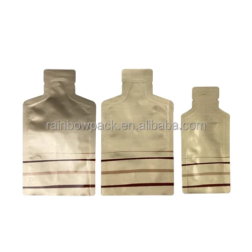 Heat Seal Bottle Shape Sachet Powder Drinks Packaging Bags