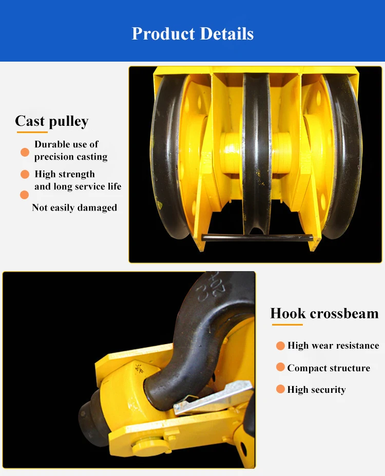 Crane Parts Crane Hoisting Hook Forged Multi-pulley Block Hook With ...