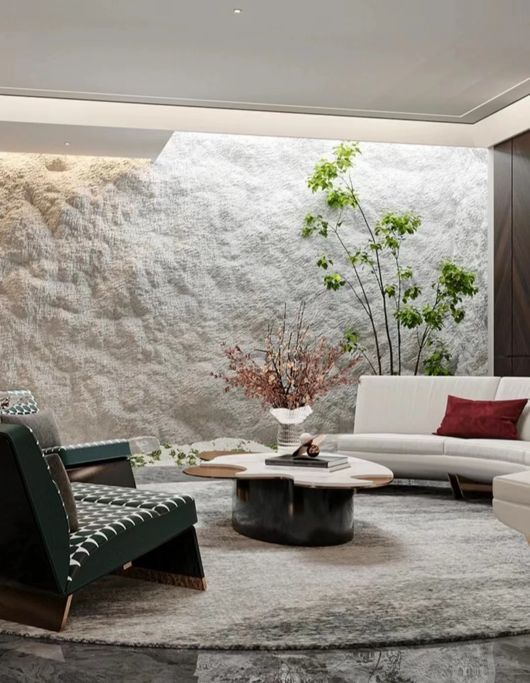 Alisba 3d Flexible Cladding Panel Lightweight Pu Stone For Interior ...