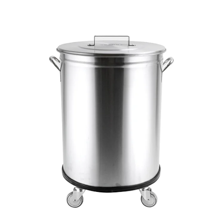 50l/100l Stainless Steel Commercial Kitchen Trash Can Moveable Large ...