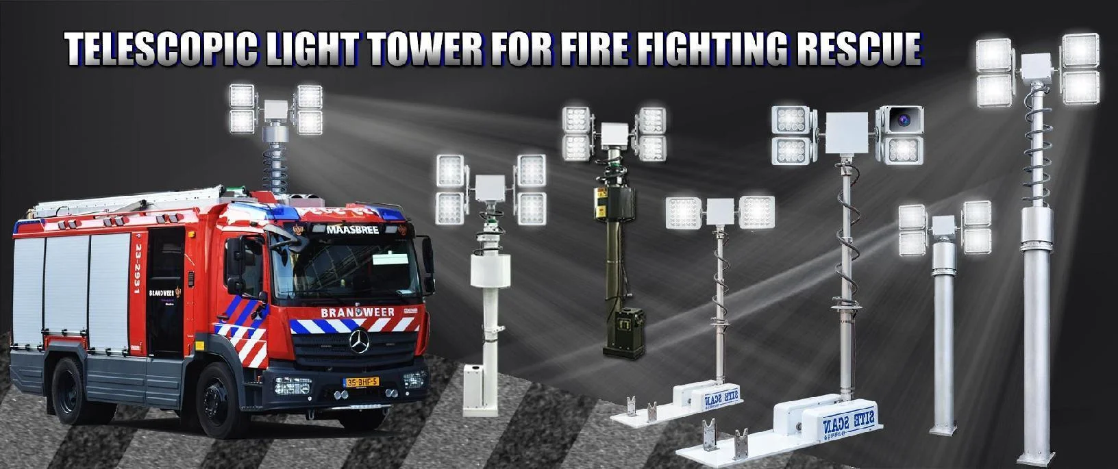 3M 4M 5M 6M 7M Remote Control Height Pneumatic Mast for Emergency