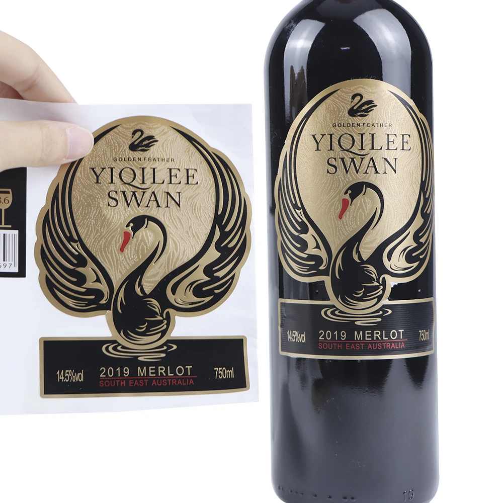 Custom Printing Classic Waterproof Wine Label Sticker With Gold ...