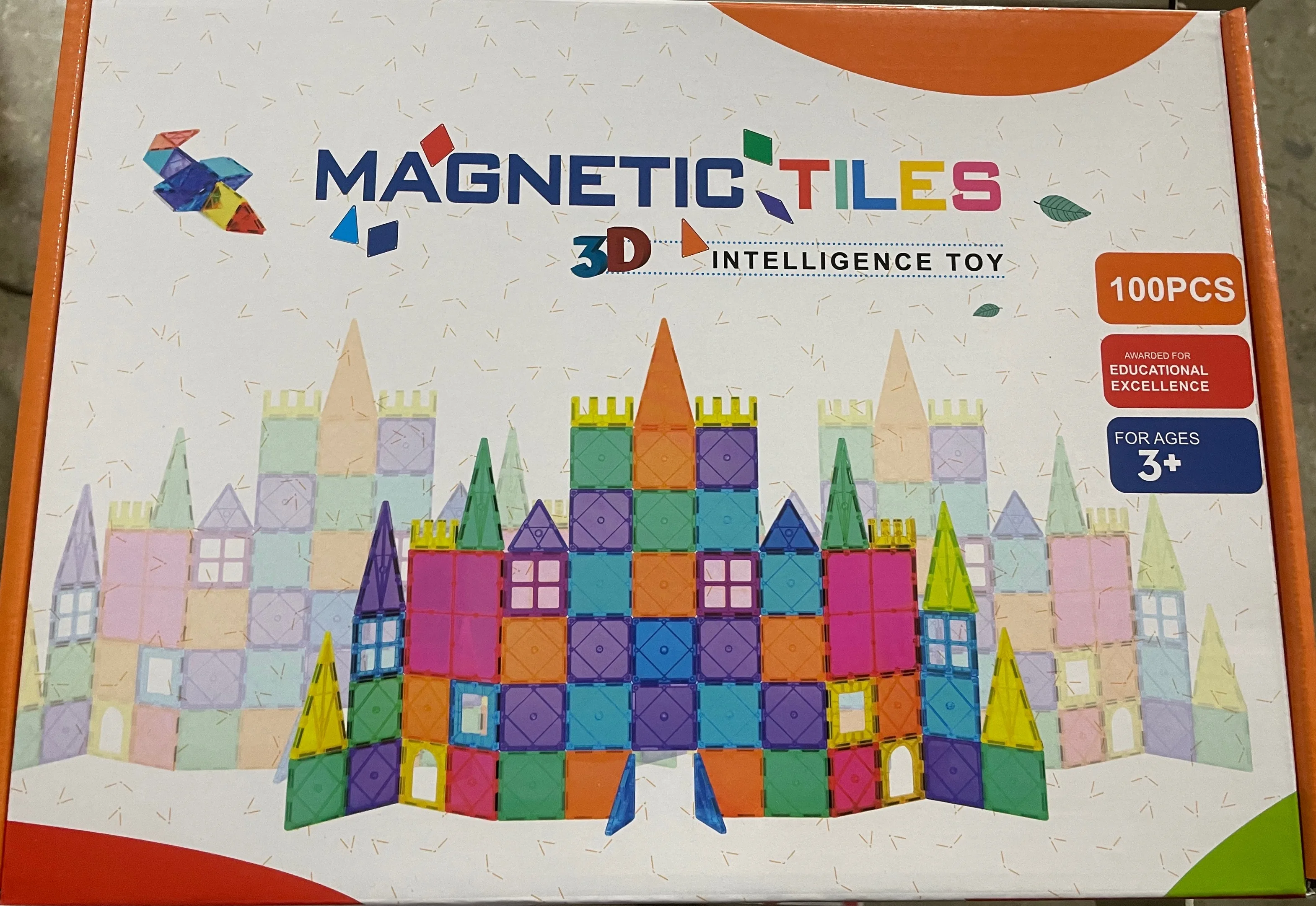 Magnetic Building Tiles Set for 132pcs Educational Plastic Magnetic ...