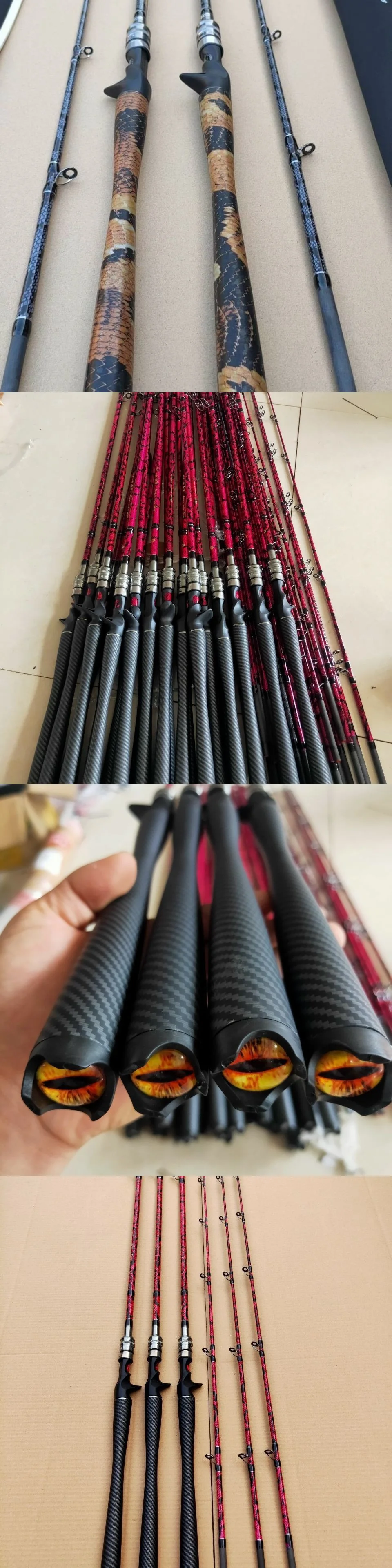 Carbon Fishing Rod Snake Like Pattern Super Hard Leiqiang Fishing Rod 3 ...