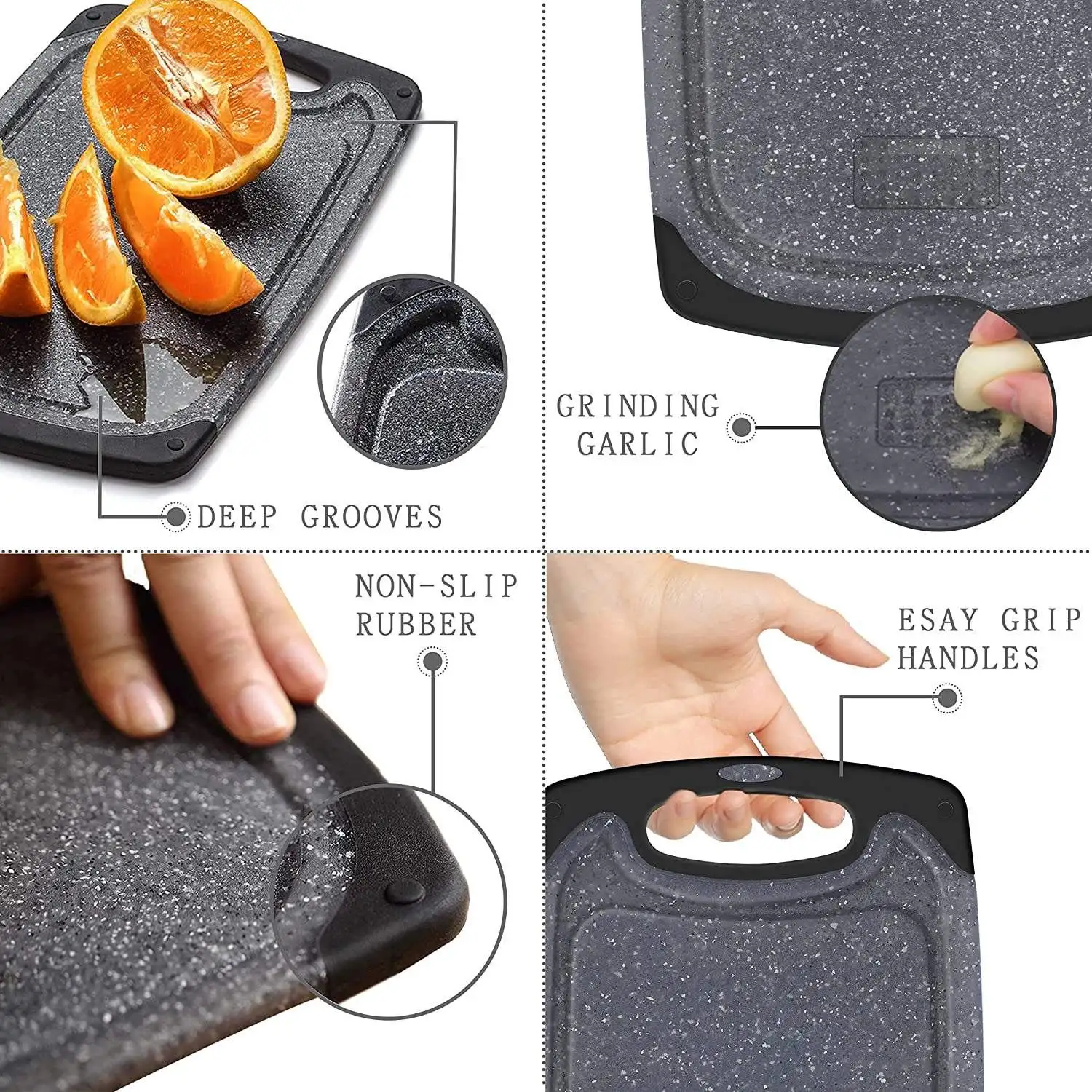 Multifunctional PP Chopping Board Sets 3 Pieces Plastic Kitchen Cutting ...