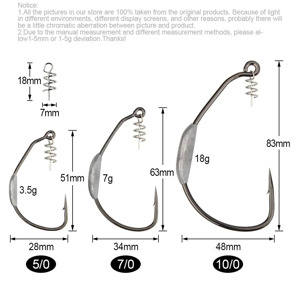 Spinpoler Carbon Steel Fishing Hooks With Spring Lock Weighted Swimbait ...