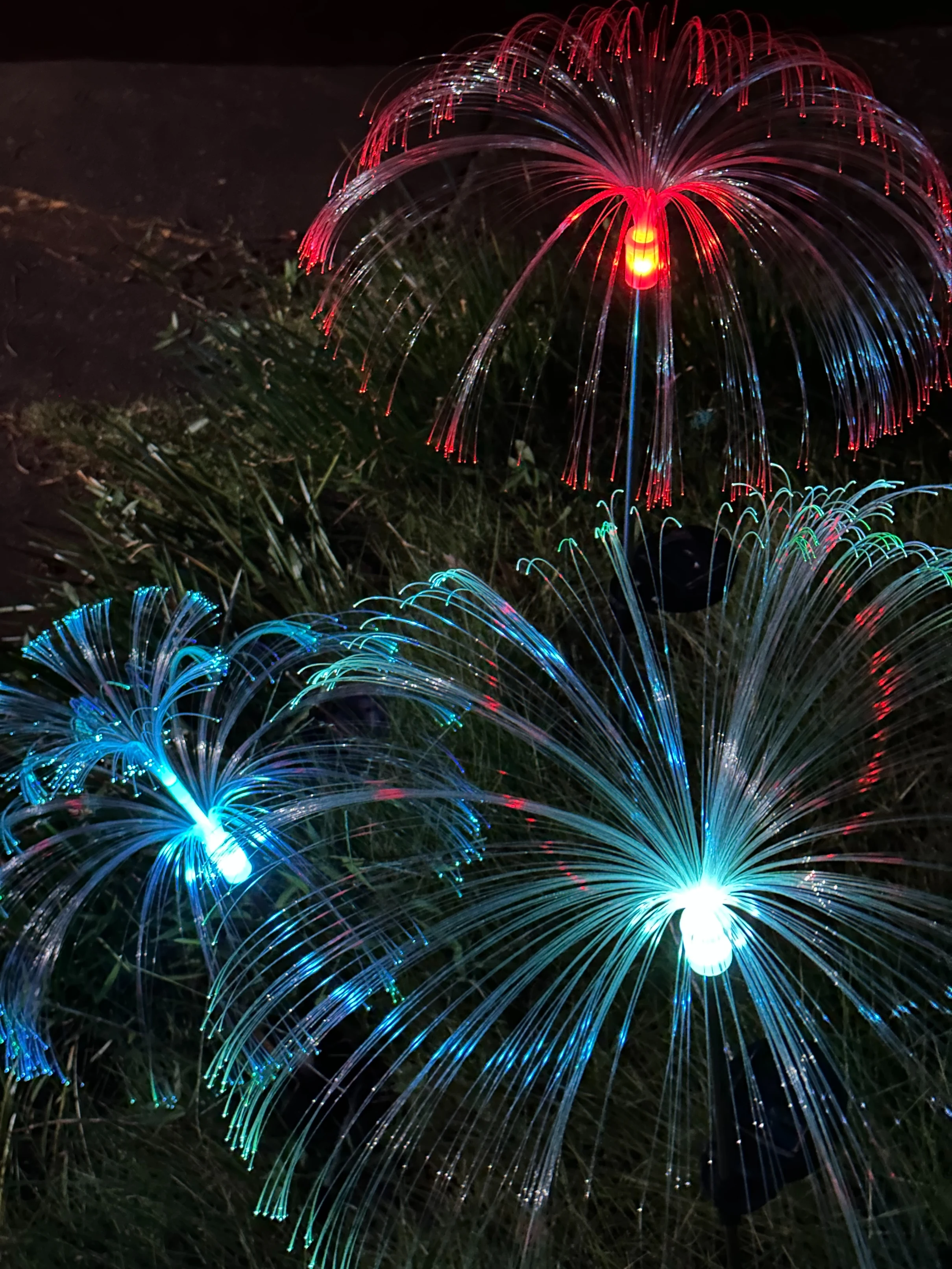 Decorative Pathway Villa Lighting Wireless Fiber Optic Solar Yard ...