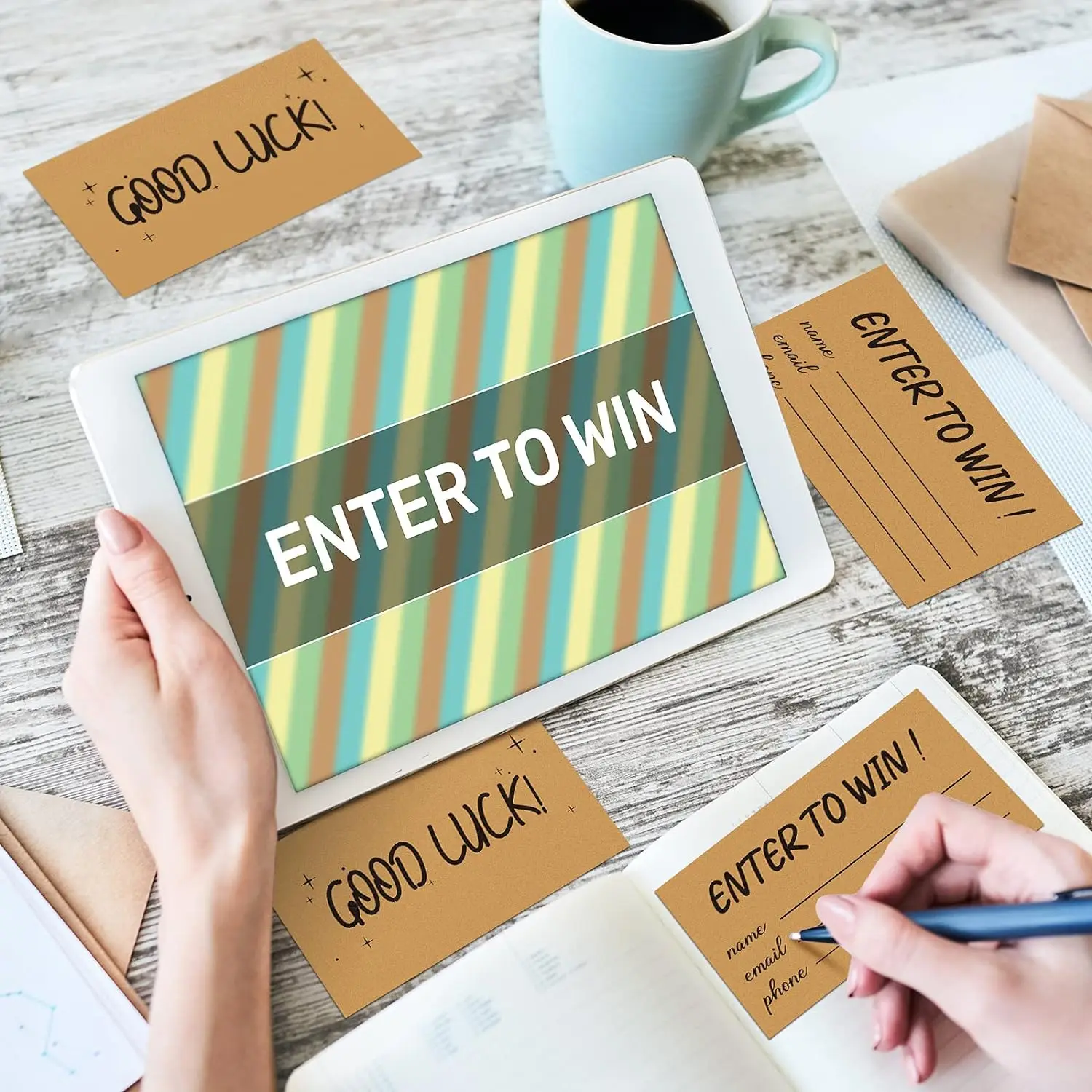 Custom Full Color Kraft Paper Enter To Win Raffle Tickets Card For ...