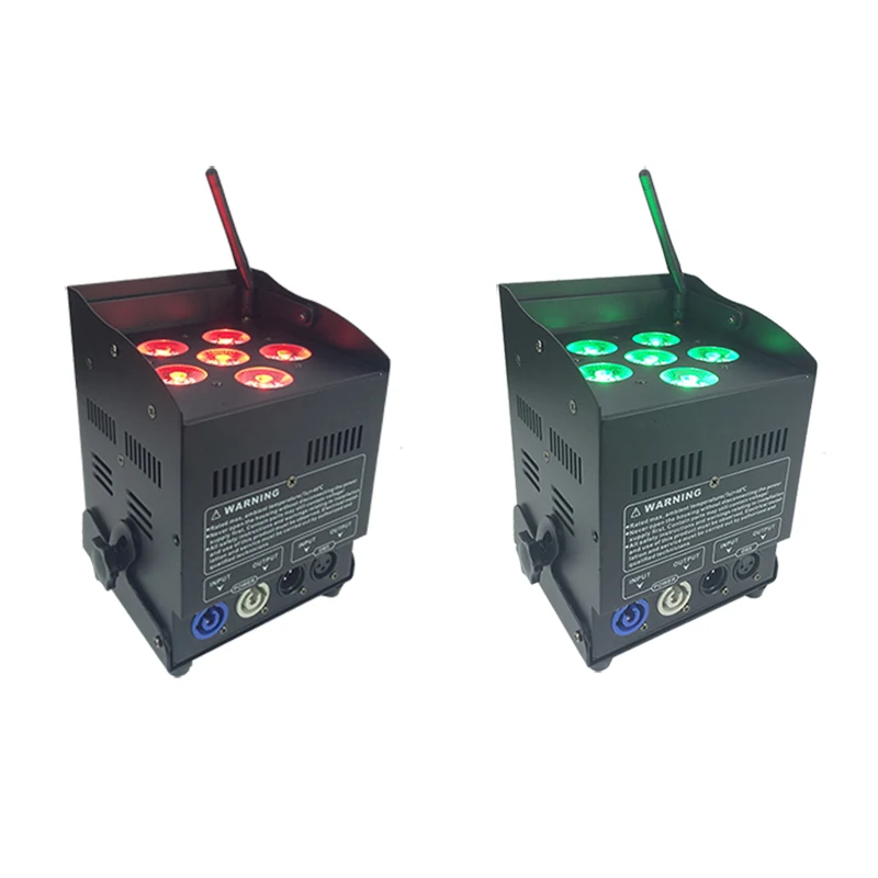 PowerCon In & Out DMX In & Out 6PCS 6IN1 Battery powered led par can ...