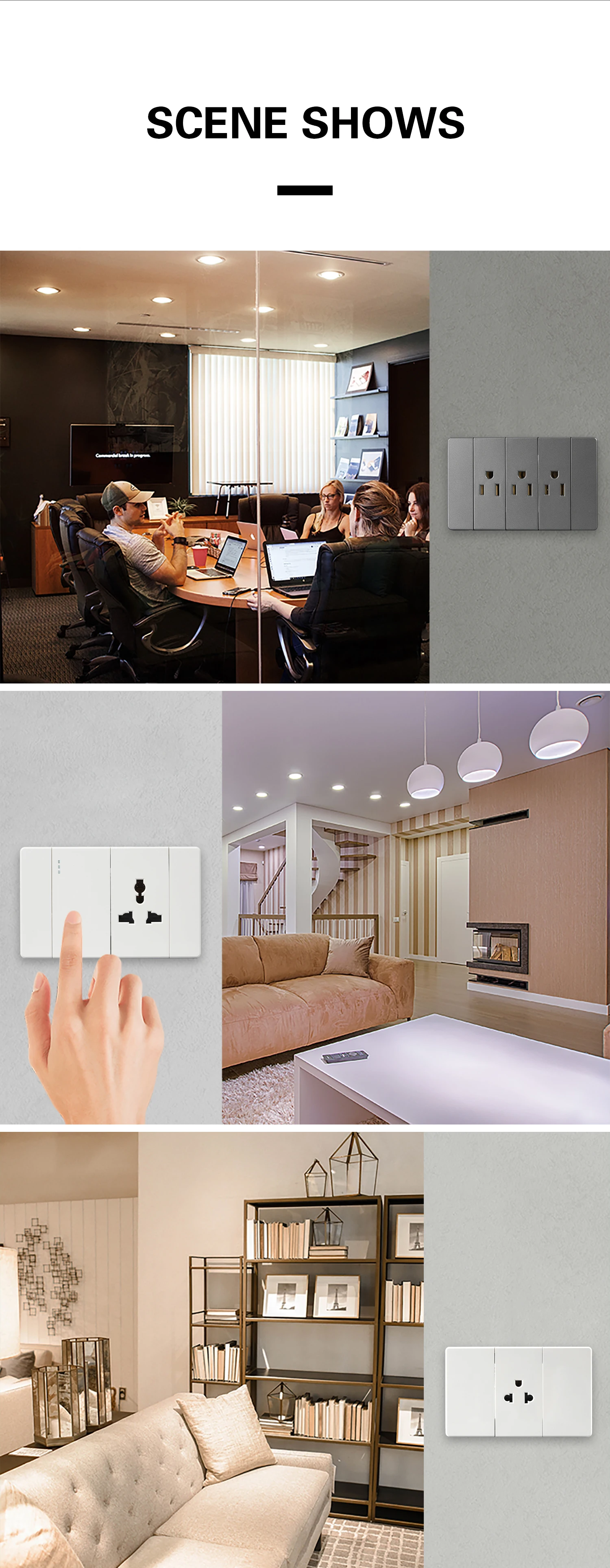 Modern Black Wall Light Switches - Ultrathin Design for Home and Office ...