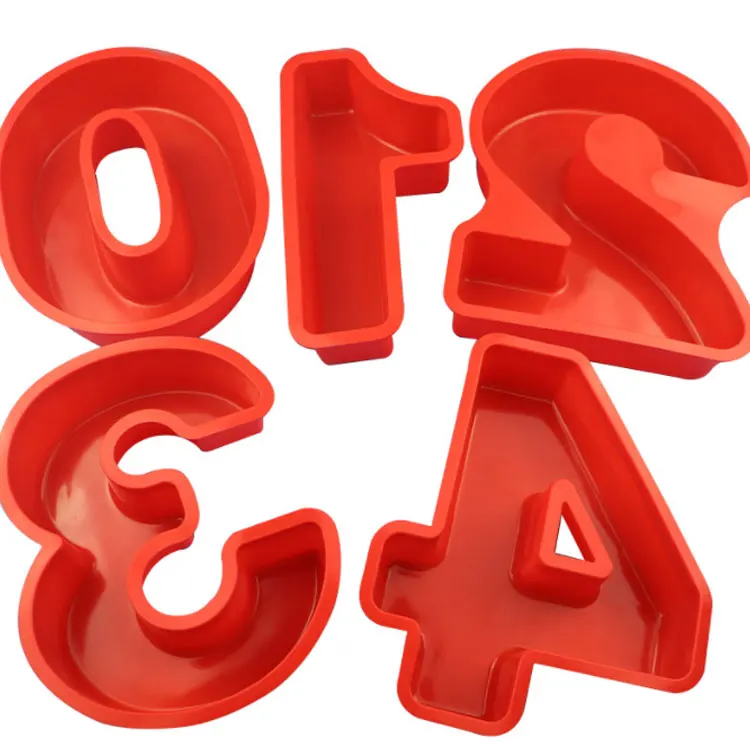 Large Size Number Moulds Baking Forms Silicone Number Mold Cake Pan 10 ...