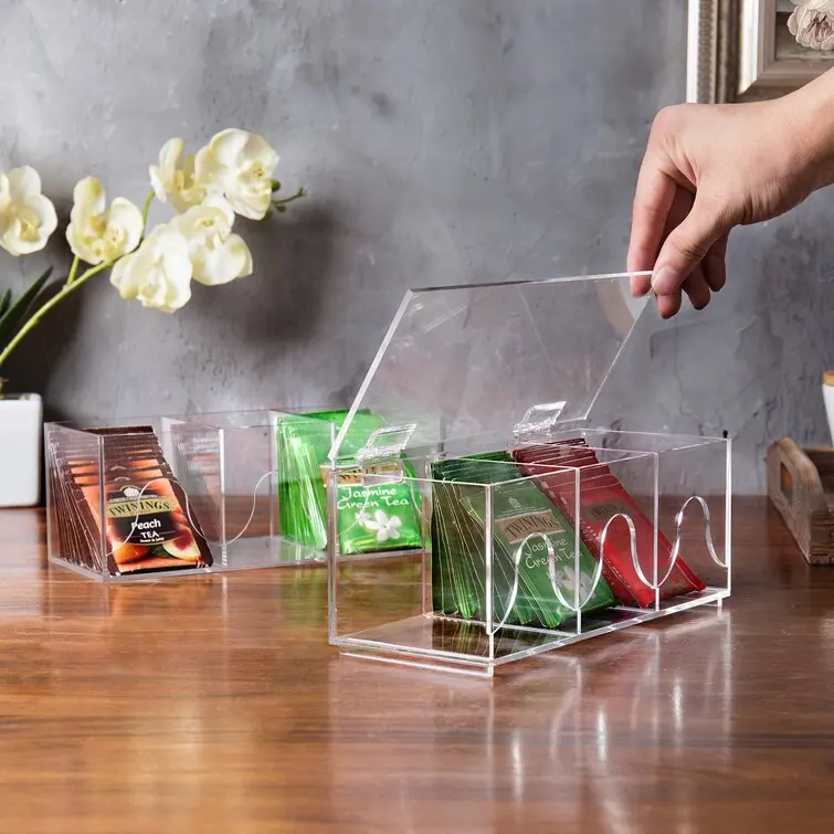 Stackable Tea Bag Organizer Rack Acrylic Tea Bags Holder Tea Bag ...