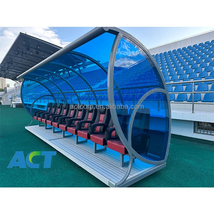 Luxury Soccer Dugout Player Bench Seats with Aluminum Pedestals