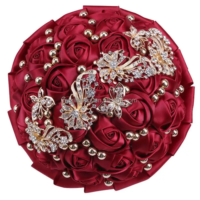 Morili Burgundy Actual Powder Bride Holding Flower Studio Photography ...