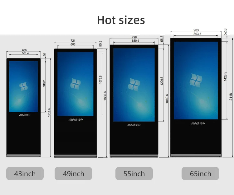 AMH 32 Inch Touch Screen 4K Lcd Digital Signage HD Floor Standing ...