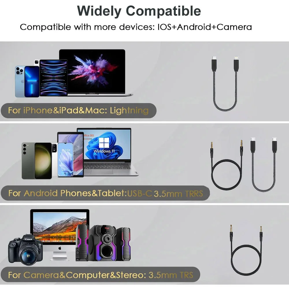 1-2 Portable USB Wireless Microphone Type C Lapel Collar Mic for Mobile ...