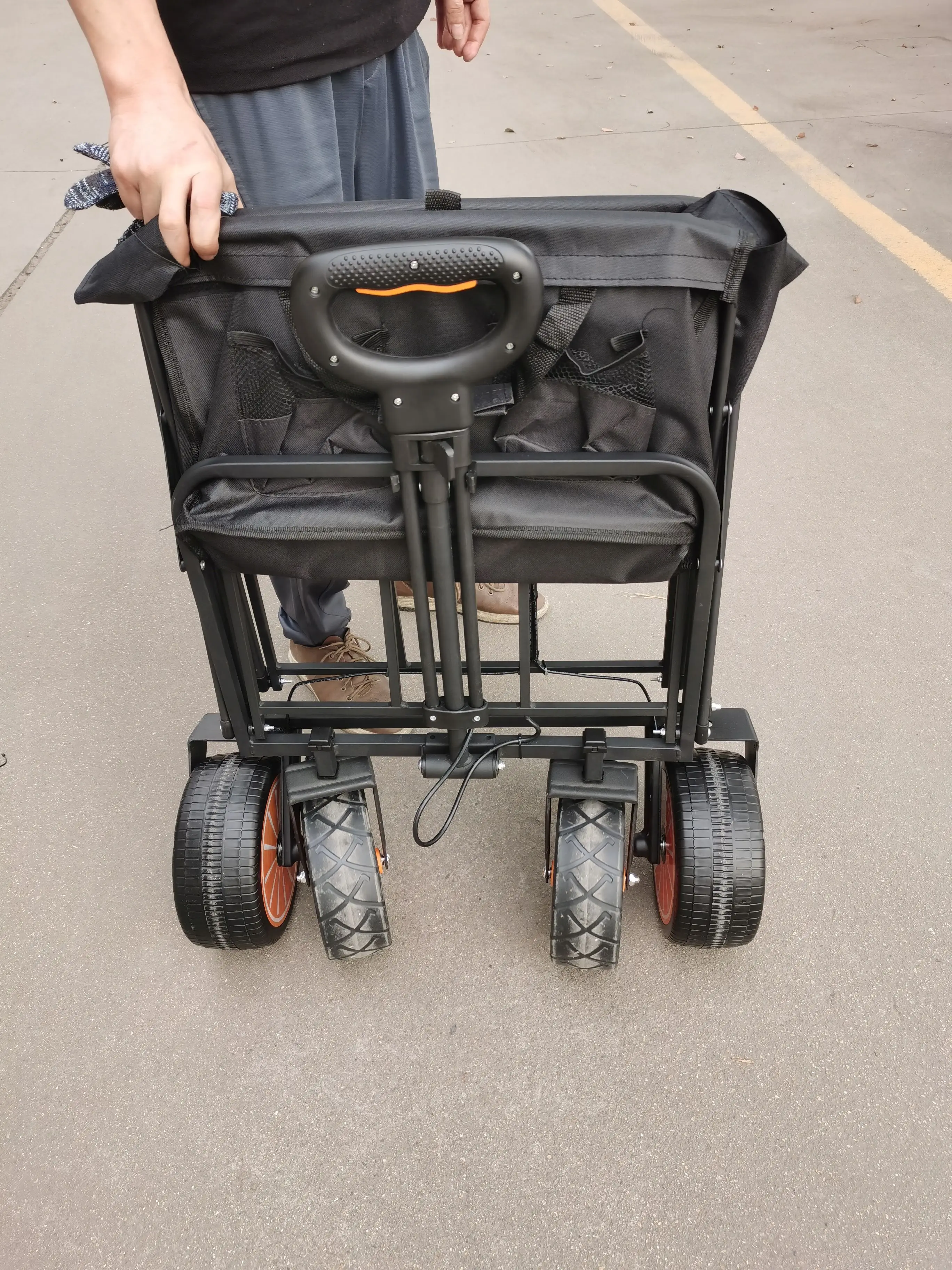 Motorized Folding Wagon Cart With Table Top For Outdoor Camp Car ...