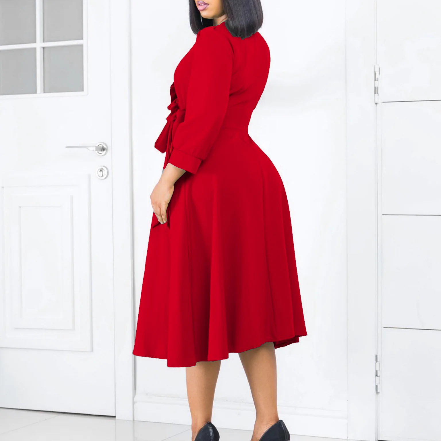 Mg483 Latest Design Elegant Casual Dresses Women Fashion Solid Color ...