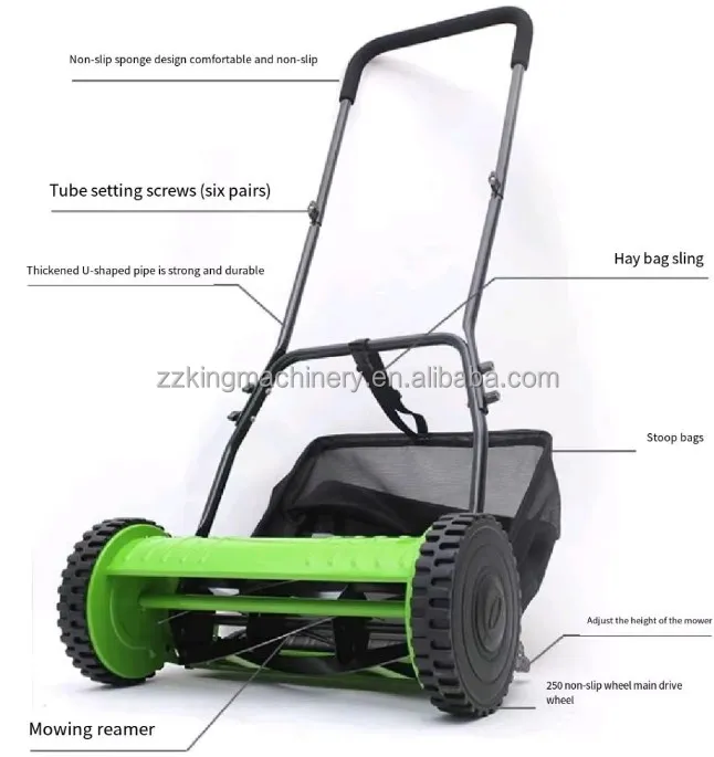 2 Wheels Hand Push Lawn Reel Mower / Motorless Manual Held Mower - Buy ...