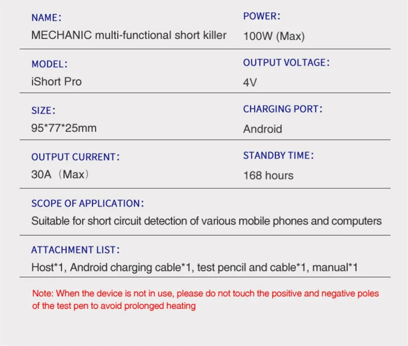 Mechanic Ishort Pro Short Killer Tool With Battery For Mobile Phone ...