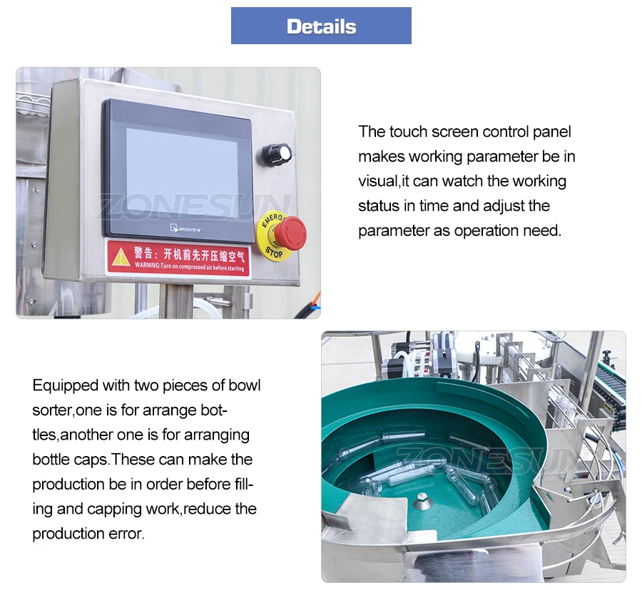 ZONESUN Automatic Screw Cap Test Tube Small Bottle Chemical Liquid ...