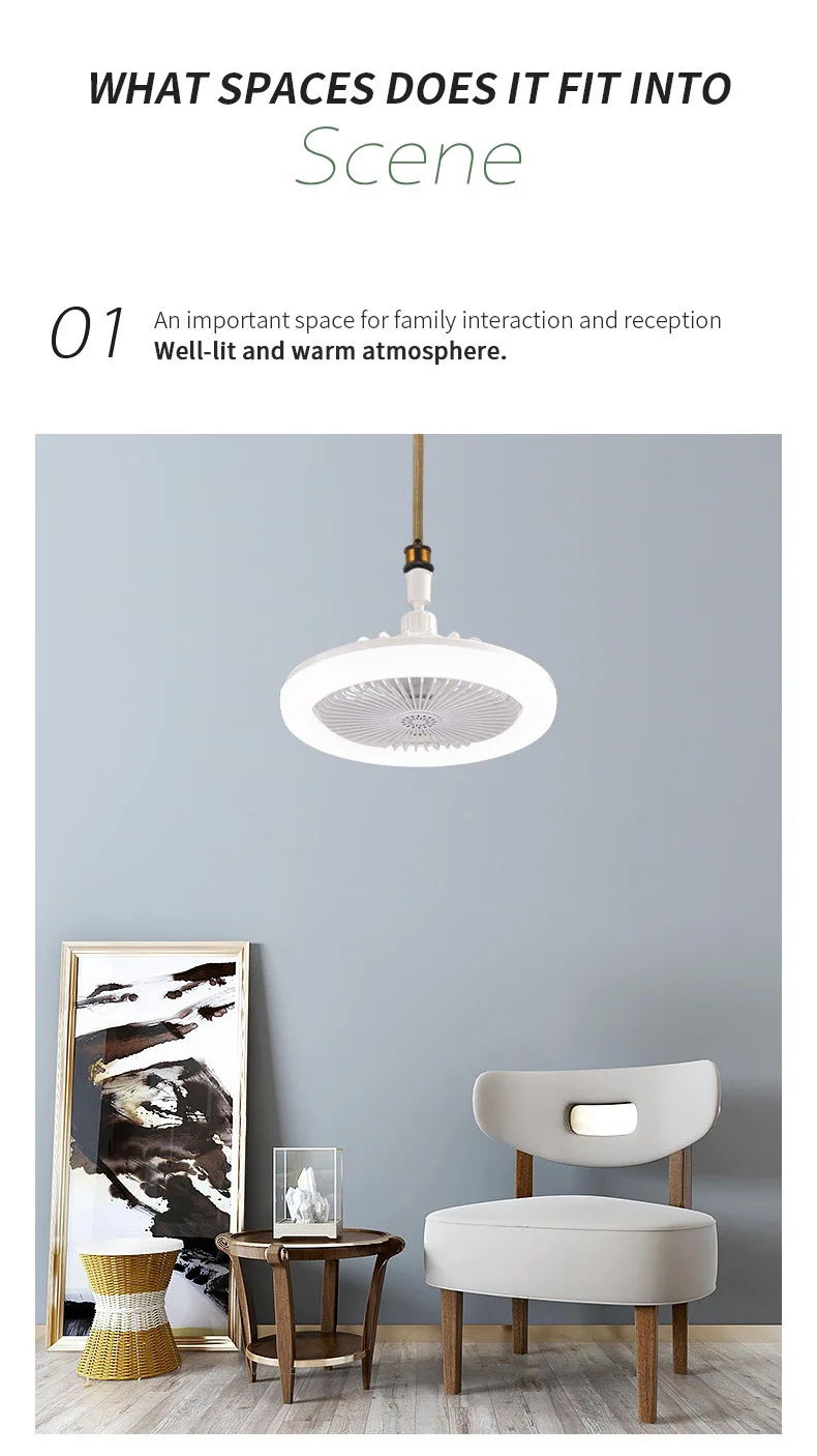 2024 Foco Ventilador LED Ceiling Fans 30w 26cm Diameter Blades 5 Body ...