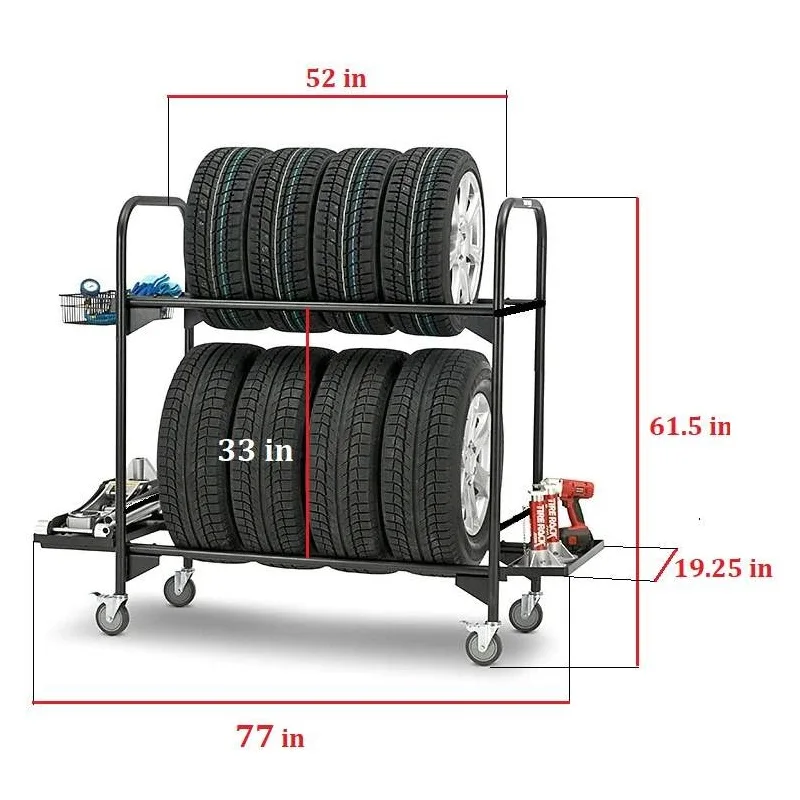 Tire Rack Rolling Tire Storage Rack Tyre Display Stand - Buy Tire Rack ...