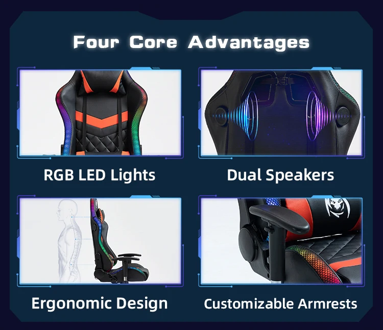 Wholesale Gaming Chair With Led Lights And Speakers Professional ...