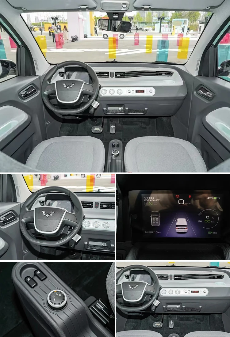 Chinese Popular Micro New Energy Vehicle Wuling Hongguang Mini Ev Two ...