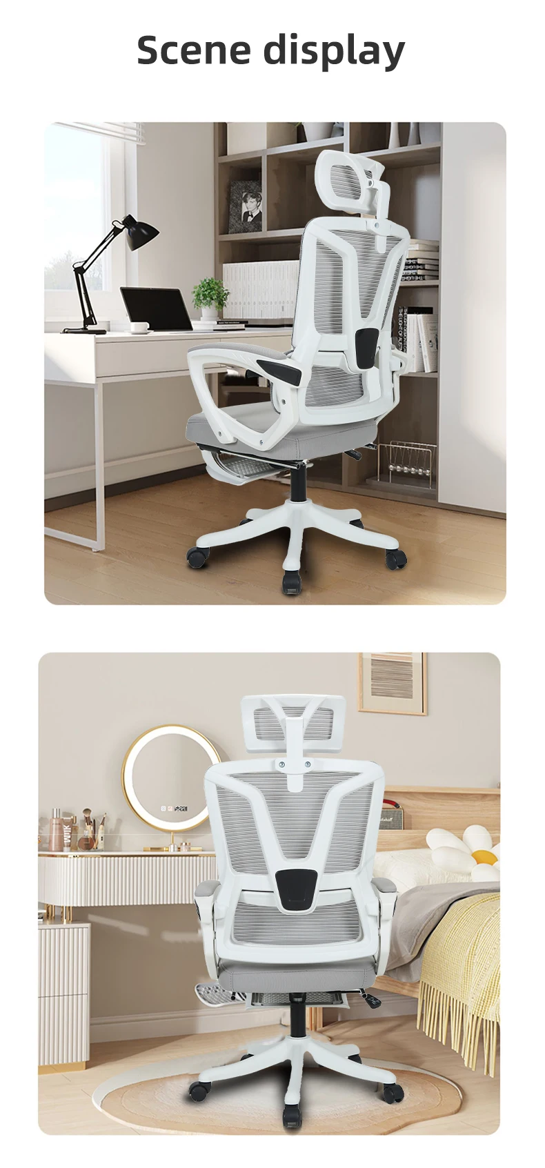 Modern Executive Office Chair - Comfortable Swivel Recliner