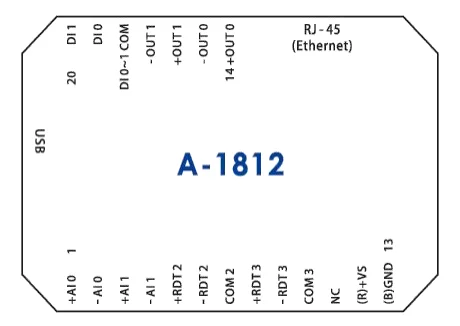 ATC A-1812 Ethernet Analog IO Module - 4AI 2AO 2DI Modbus TCP