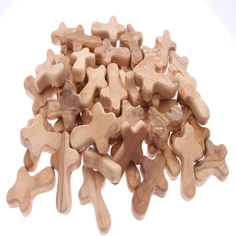 50 Small Olive Wood Hand Crosses Bethlehem Factory | Wooden Meditation ...
