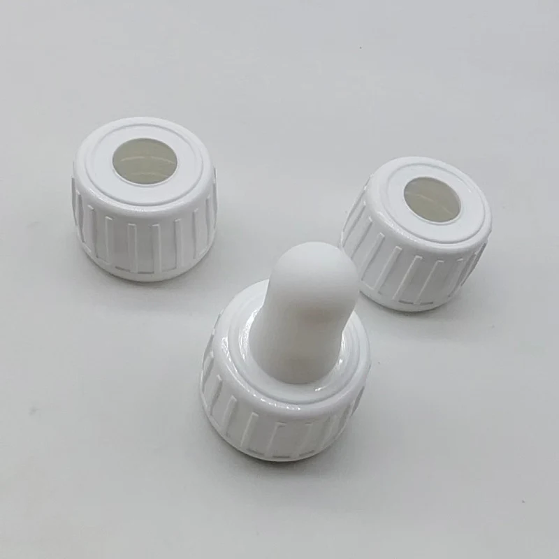 28mm White Plastic Tamper Evident Dropper Cap With Glass Dropper For Amber Syrup Bottle - Buy ...