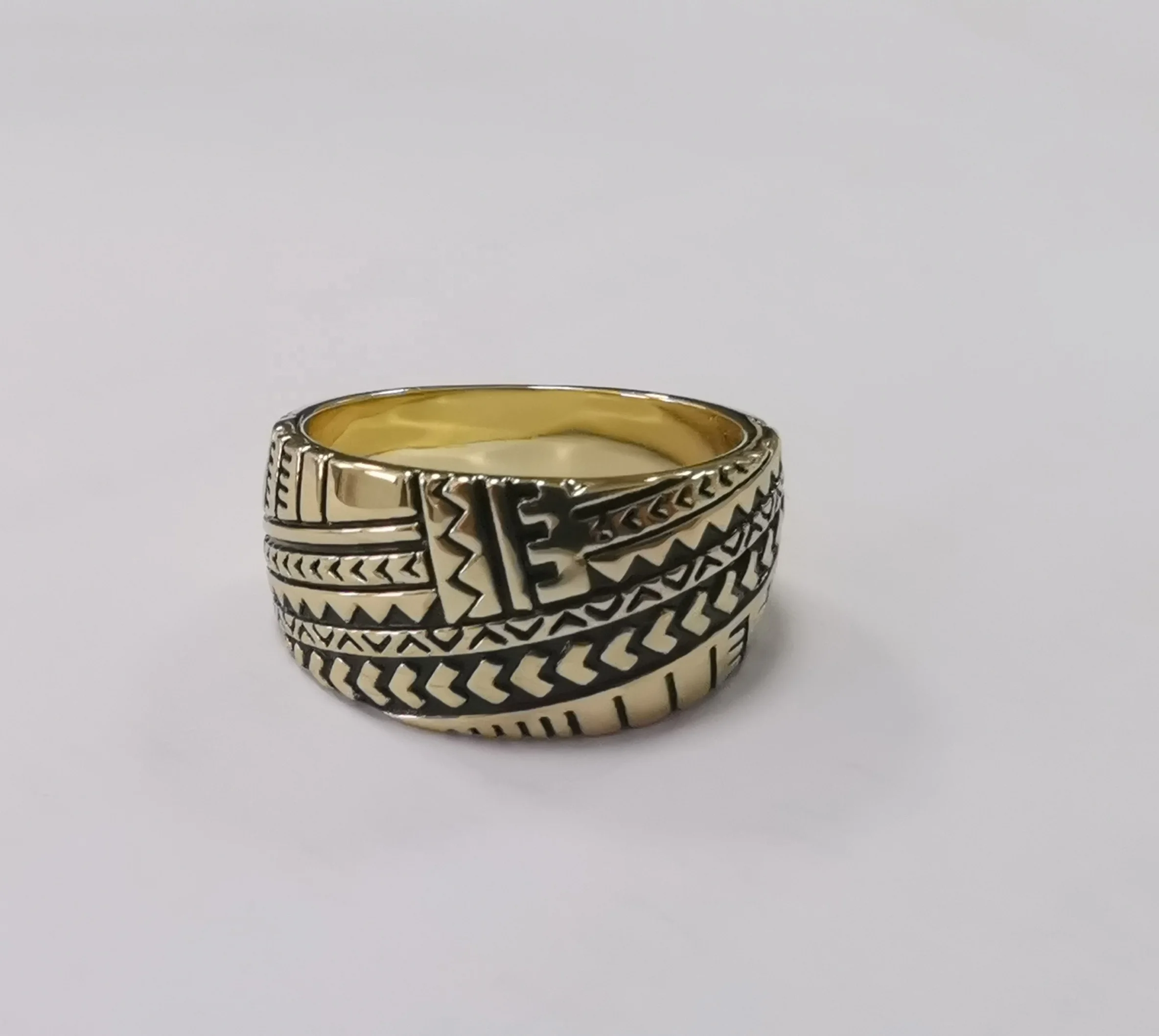 Customized Bohemian Tribal Oxidized Hawaiian Polynesian Samoan Wedding Ring