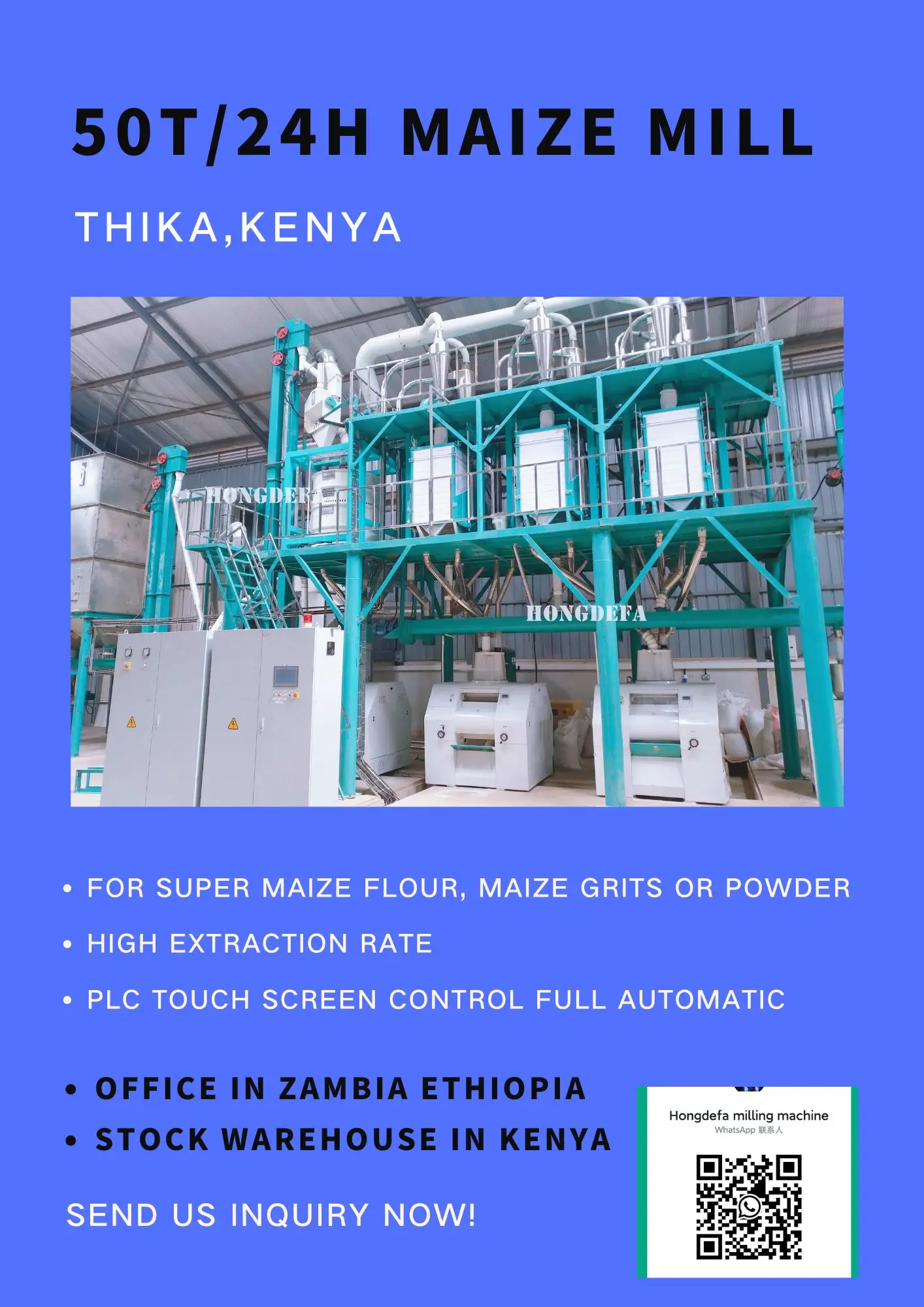 Maize Flour Milling Machine Complete 50T/24H Flour Mill Corn Milling ...