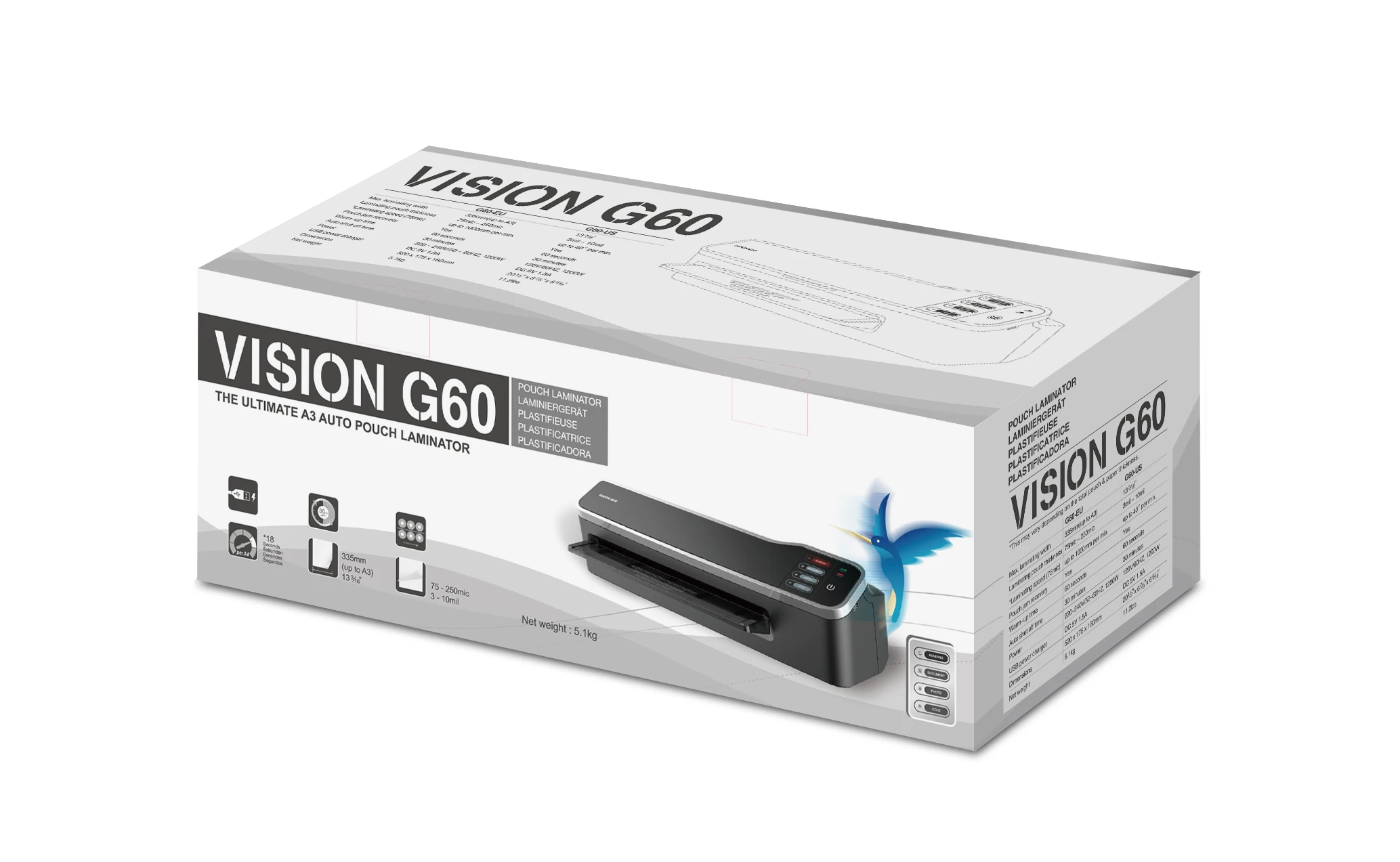 Good Quality Tpps Vision-g60 A3 6 Rollers Laminating Machine Vision G60 ...