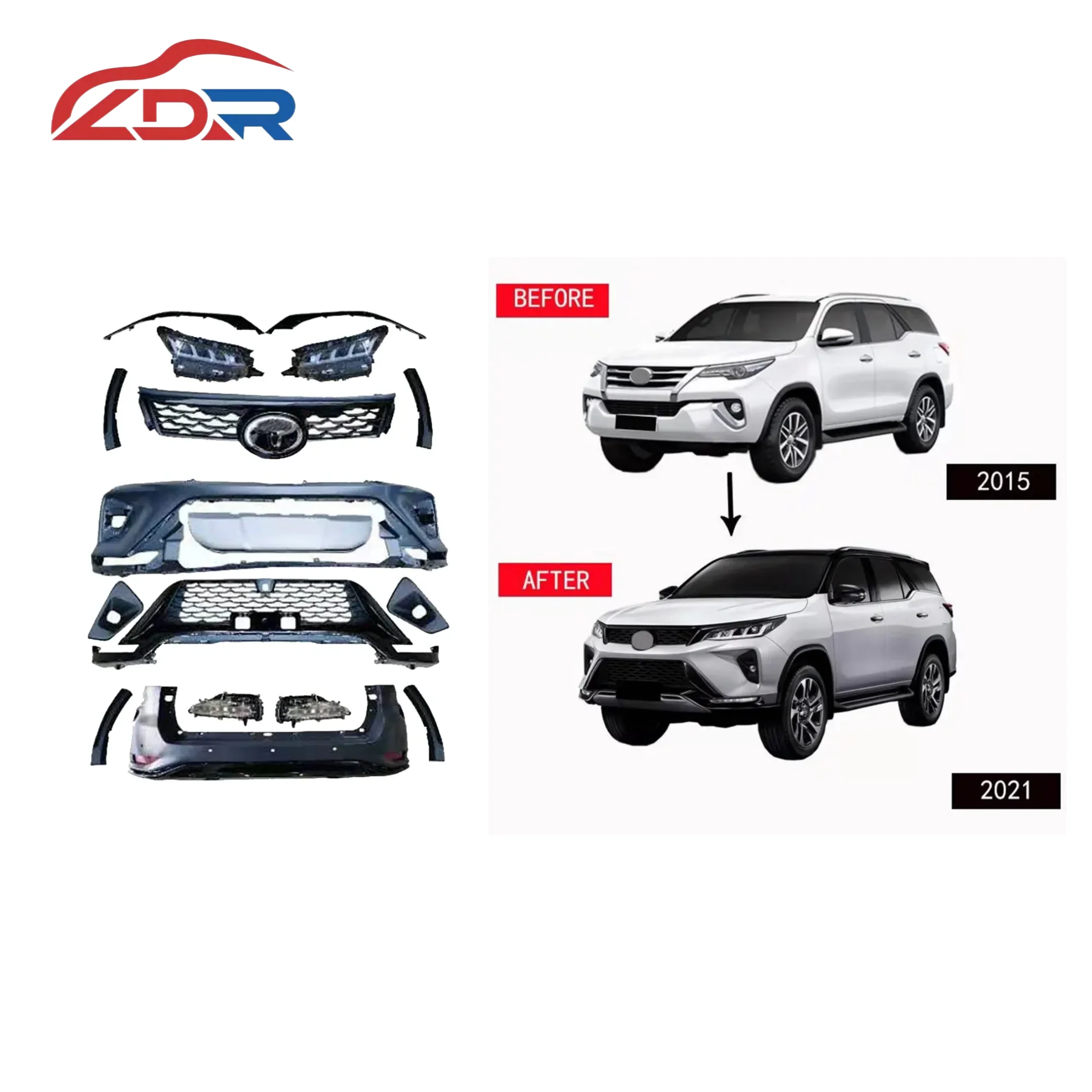 Car Body Kit For Toyota Fortuner 2016-2020 Upgrade To Fortuner 2021 ...