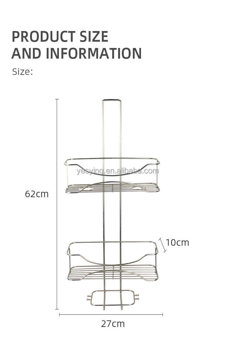 Modern Minimalist Stainless Steel Shower Caddy 3 Tier Bathroom ...