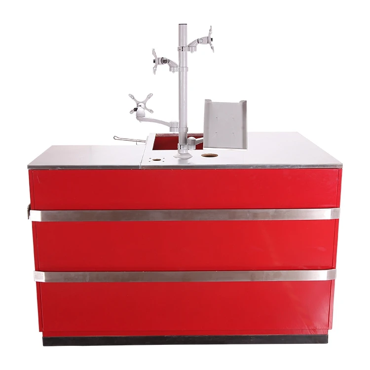 Convenience Store Supermarket Metal Cashier Table Checkout Counter For ...