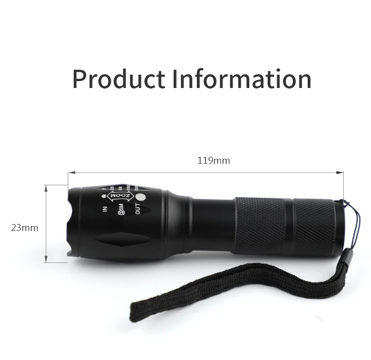 Linterna LED Tactical Flashlight - Long Range & Rechargeable