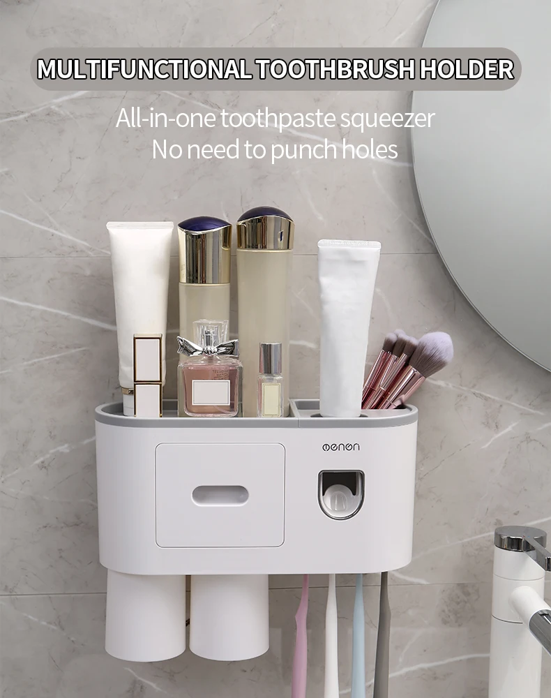 New Fashion Creative Plastic Automatic Toothpaste Dispenser 2 Cup ...