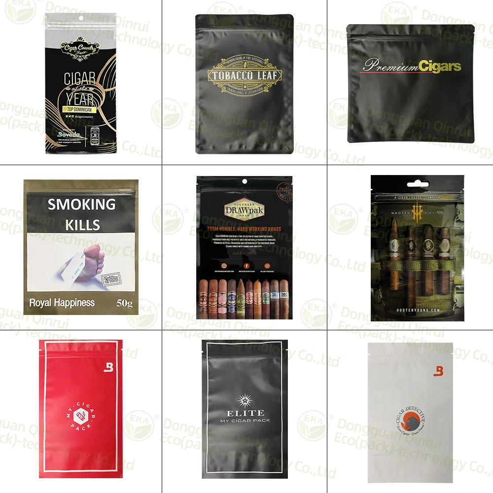 Custom Resealable Tobacco Cigar Grabba Leaf Pouch Bag Clear Ziplock ...