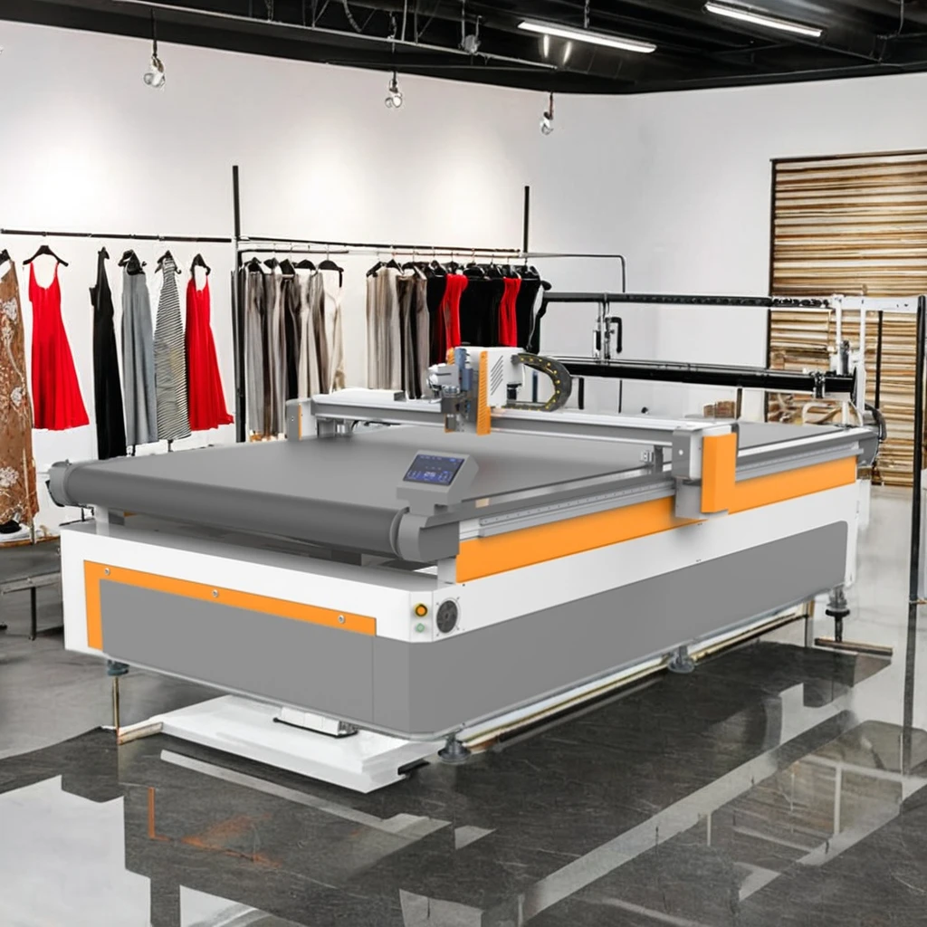 CNC vibrating knife fabric layer cutting machine automatic fabric ...