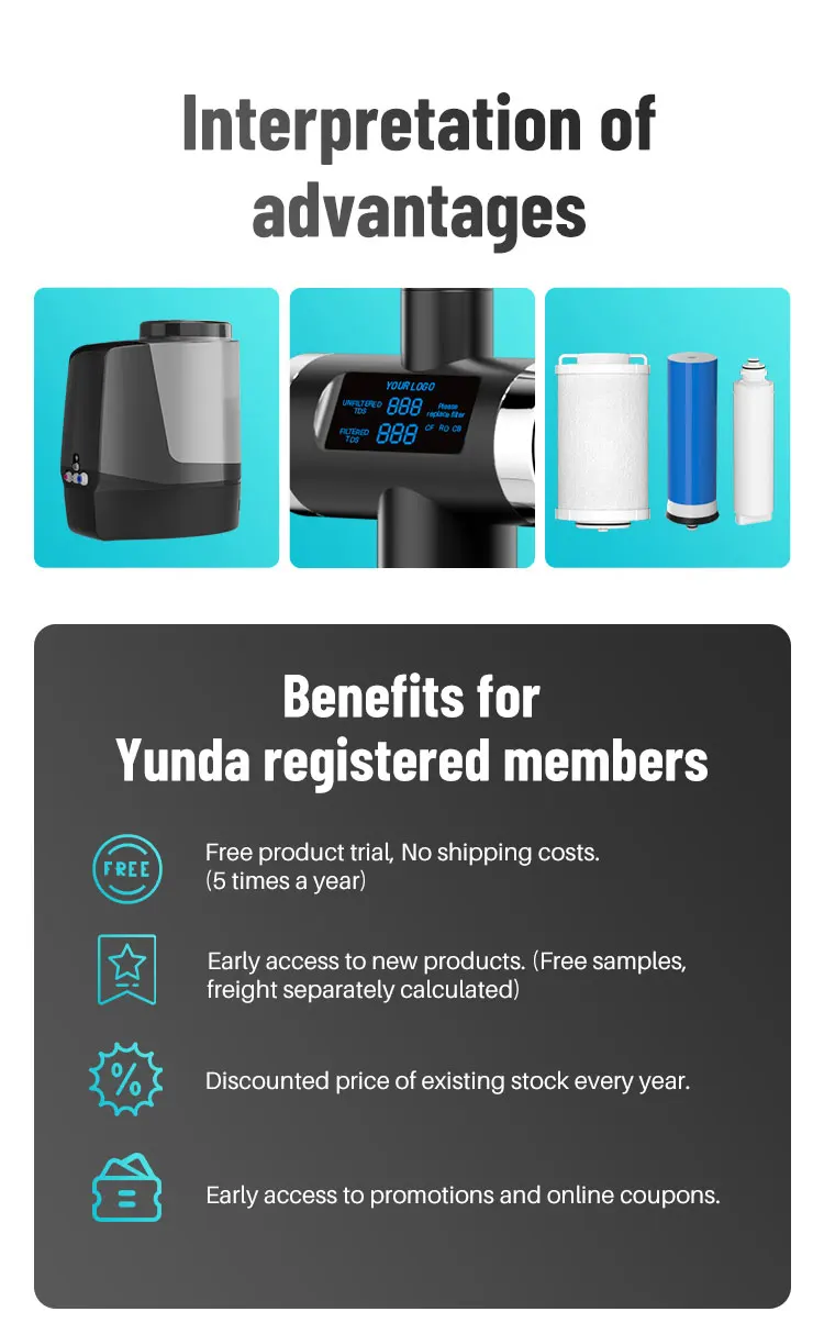 800 GPD TDS Monitoring Mineral Water Supply Smart Faucet