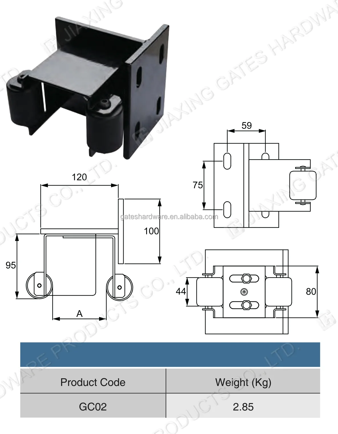 Sliding Gate Metal Bumper - Gate Catcher for Courtyards