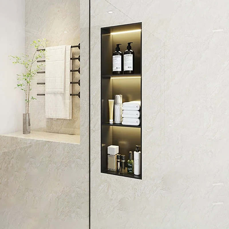 Stainless Steel Wall Niche Design Shampoo Shelf Bathroom Niche Storage ...