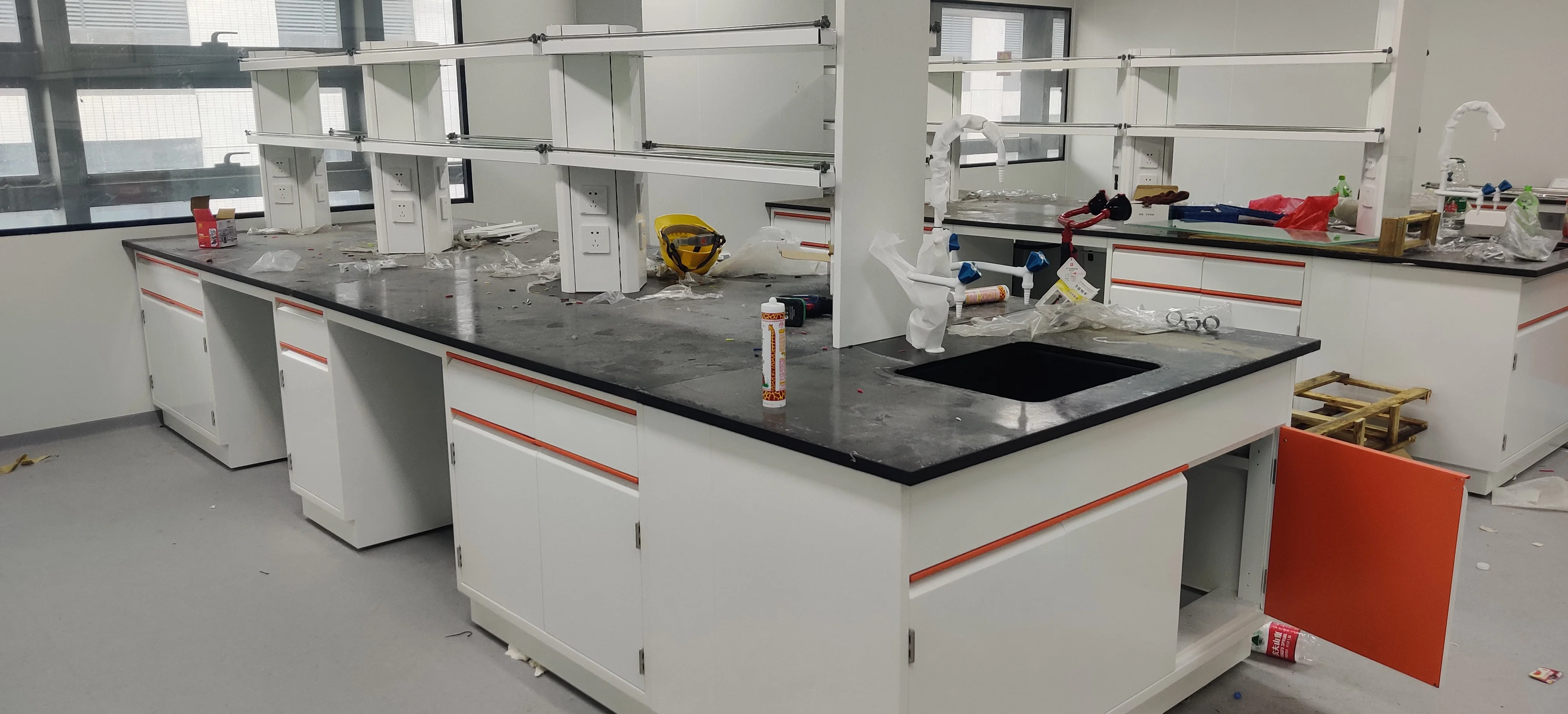 Laboratory Furniture Biology Bench C-Frame Lab Island Table with Sink ...